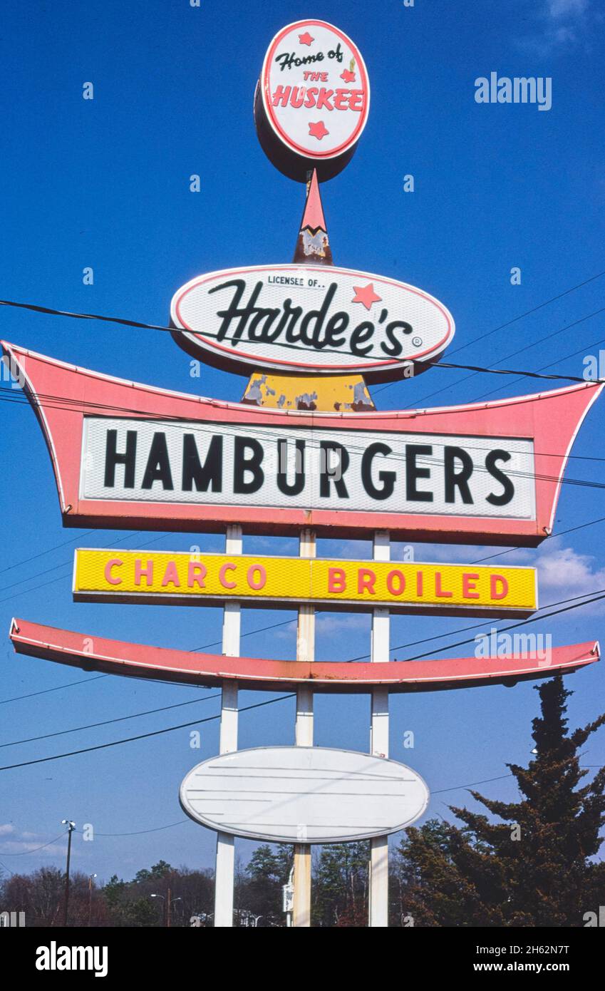 Hardee's Restaurant sign, Crowson Road, Columbia, South Carolina; ca ...