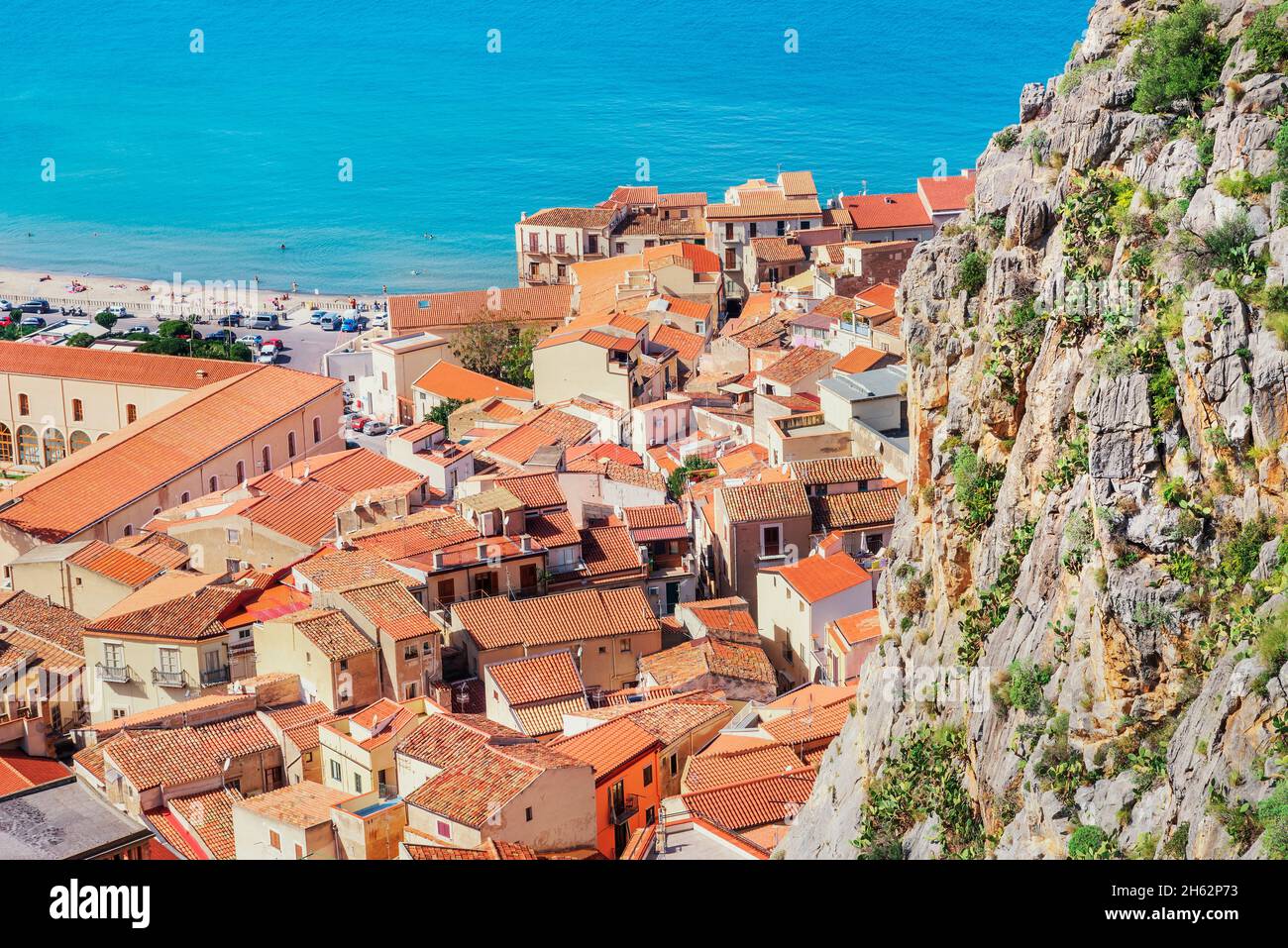 cefalu town,top view,cefalu,sicily,italy Stock Photo - Alamy