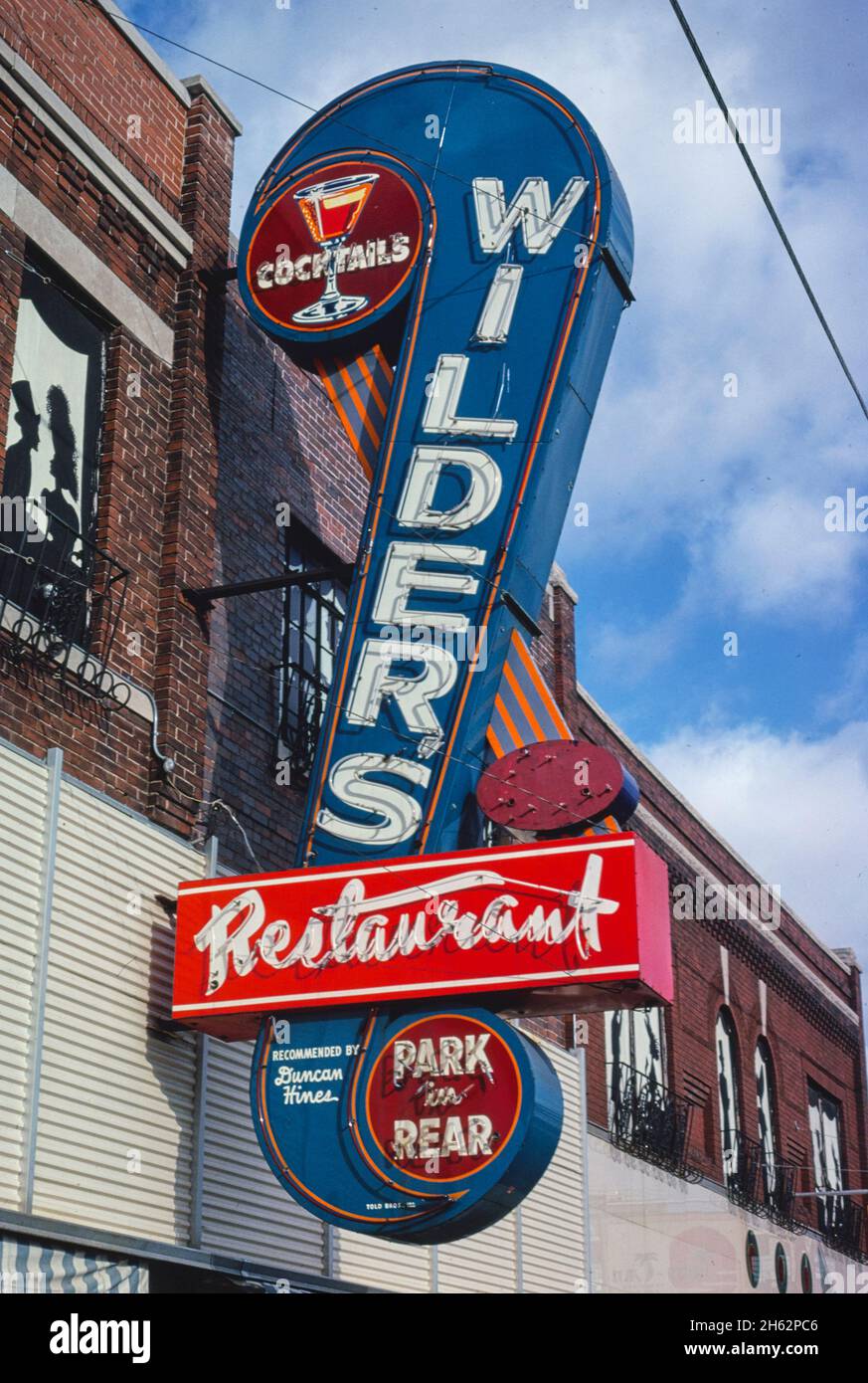 Wilder Restaurant sign, Main Street (Route 66?), Joplin, Missouri; ca ...