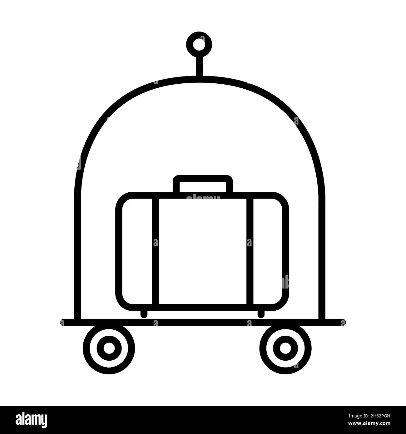 Hotel luggage line app icon isolated on white background vector Stock ...