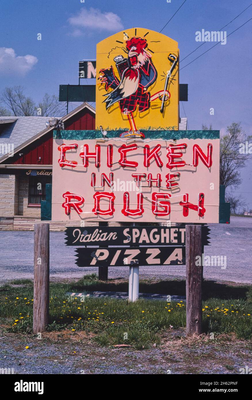 Chicken In the Rough Restaurant sign, Route 11, New Market, Virginia ...