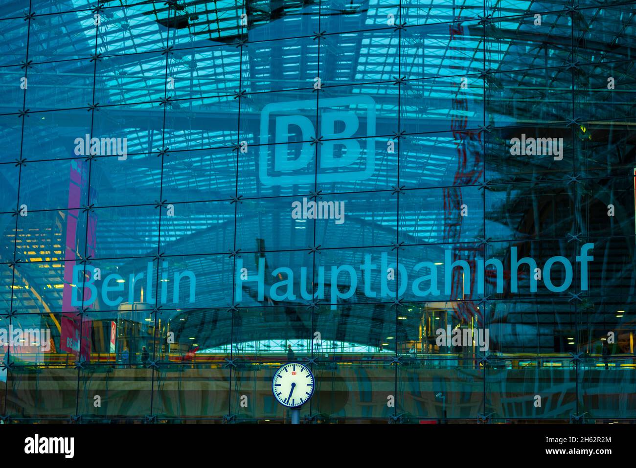 germany,berlin,glass facade of berlin central station in the early ...