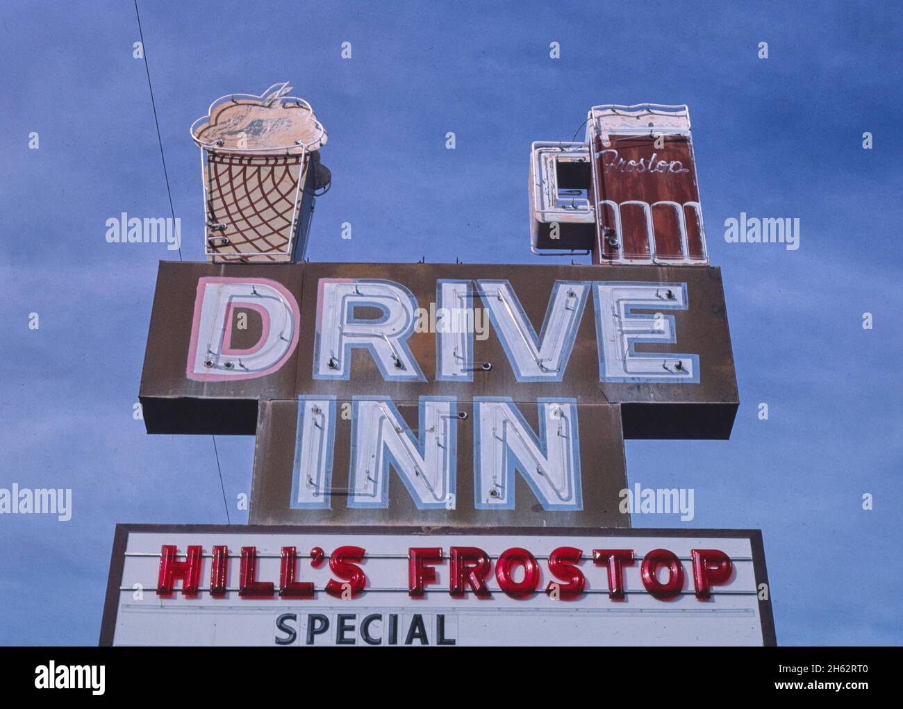 Hill's Frostop Drive-In Restaurant sign, Route 9, Hurricane, Utah; ca ...