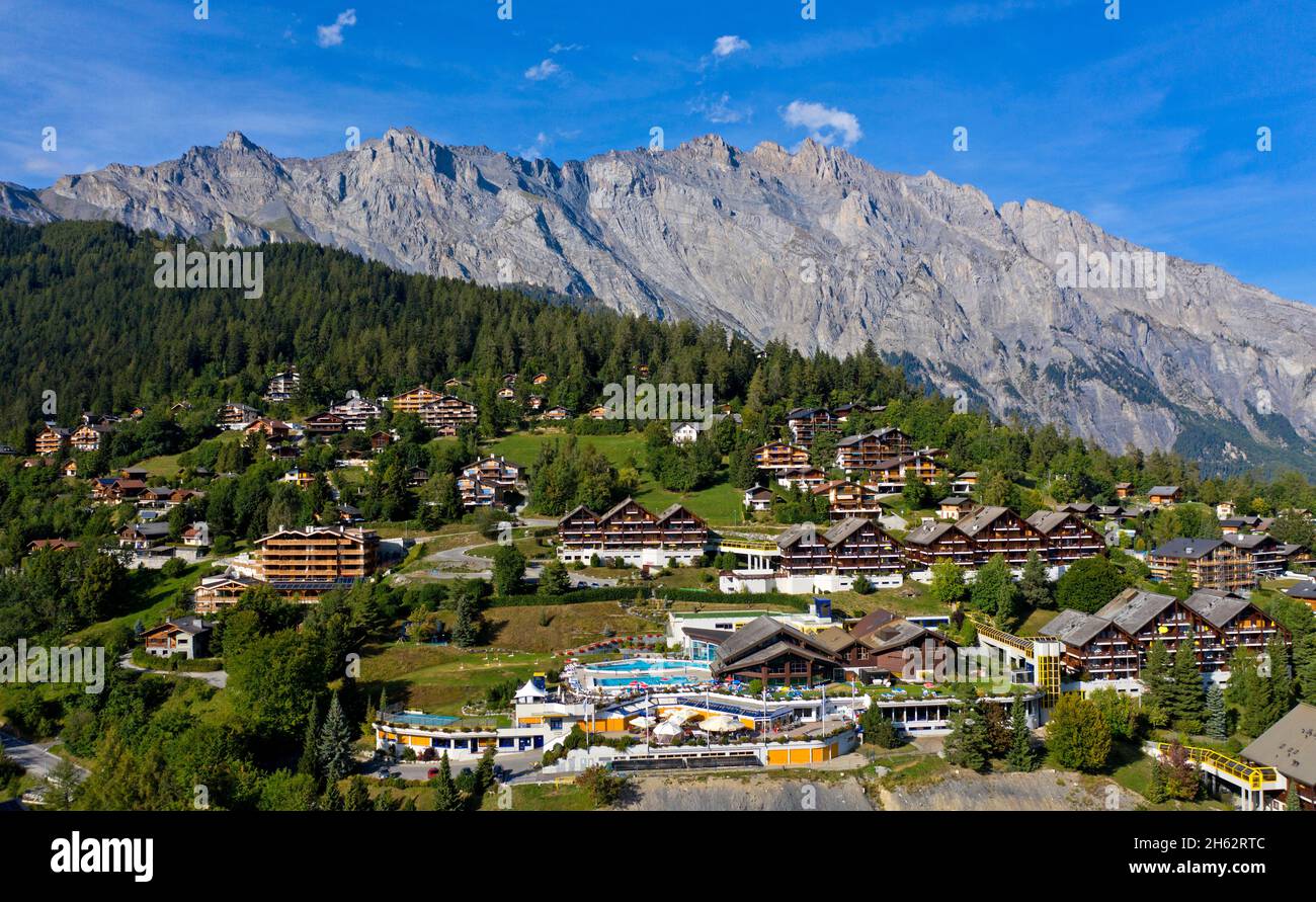 Holiday and health resort ovronnaz with the thermal bath hi-res stock ...