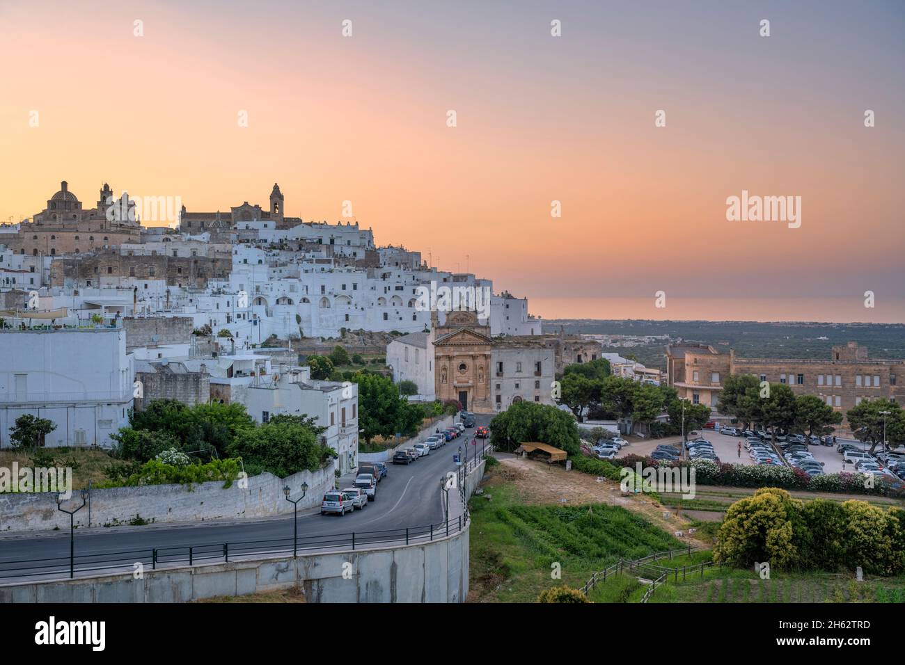 ostuni,brindisi province,apulia,italy. sunset at ostuni with the ...