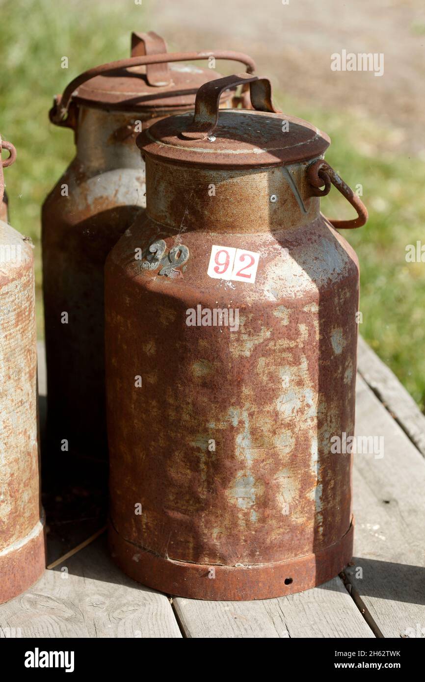 Old iron milk cans hi-res stock photography and images - Alamy