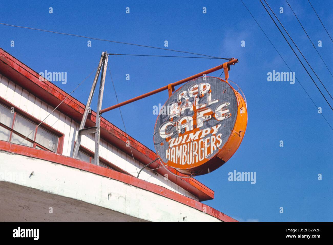 Red Ball Cafe sign, 4th Street, Albuquerque, New Mexico; ca. 1979 Stock ...