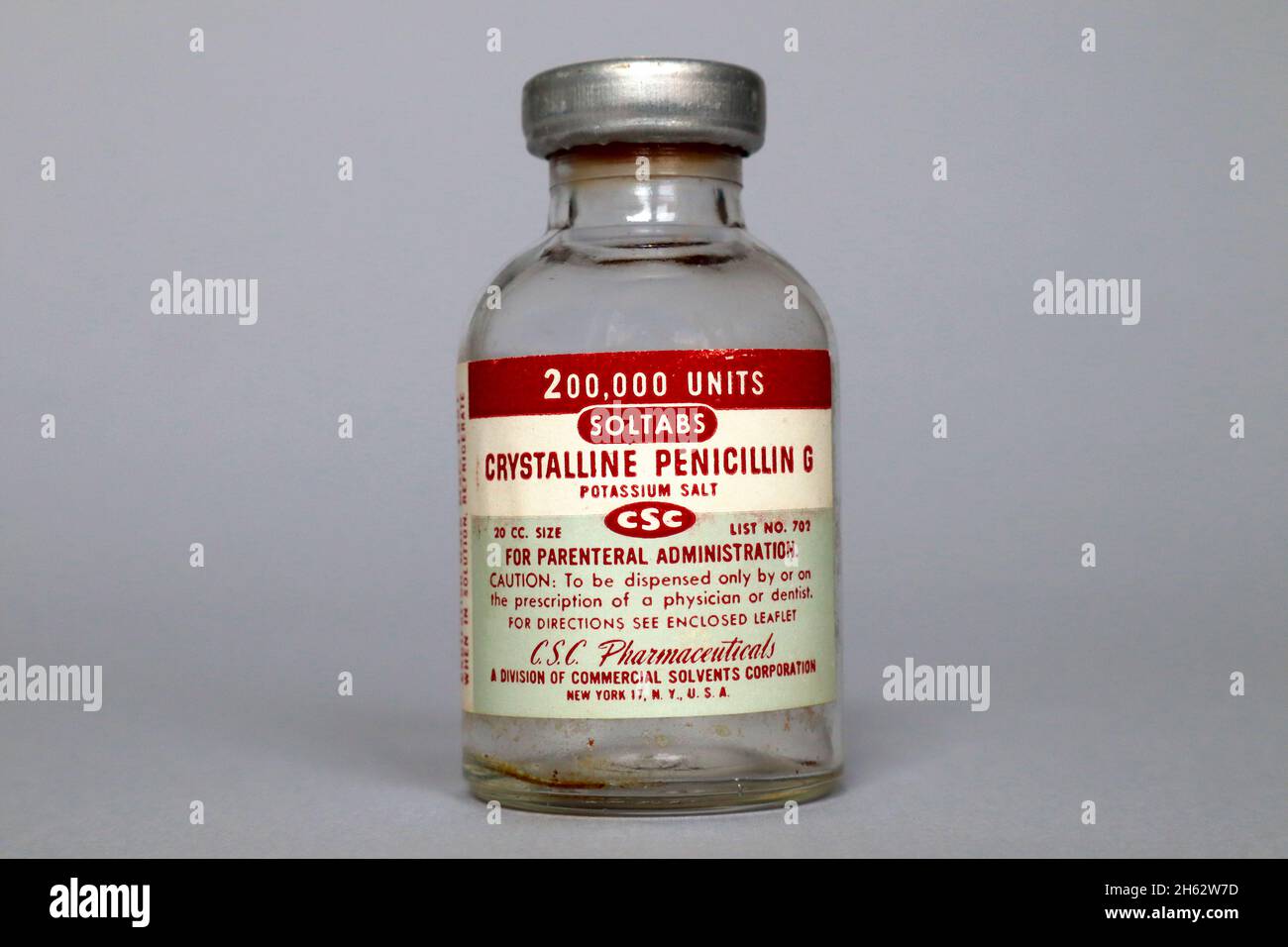 Vintage 1951 Vial of PENICILLIN G Produced by CSC Pharmaceuticals - New ...
