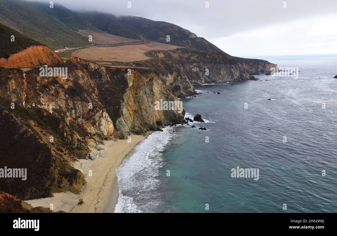 View of California's coastline along California State Route 1 Stock ...