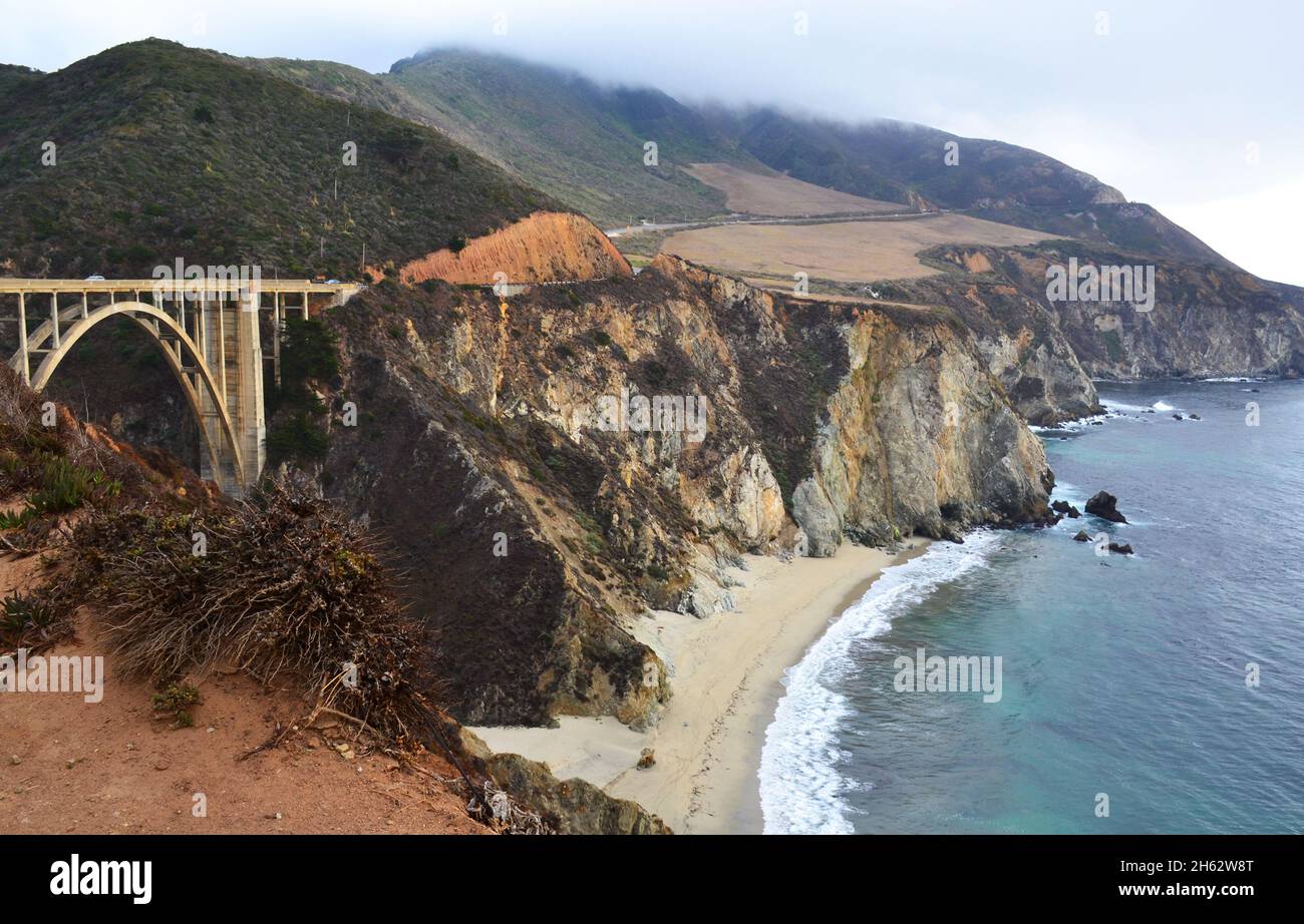 View of California's coastline along California State Route 1 Stock ...