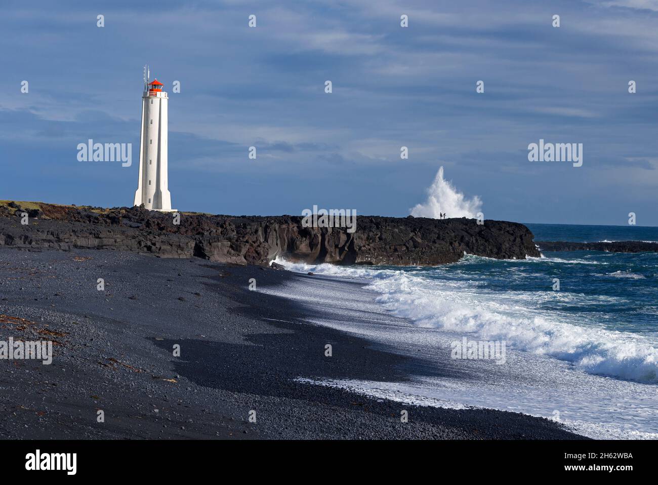 surf at malarrif lighthouse,snæfellsnes peninsula,iceland,west iceland ...