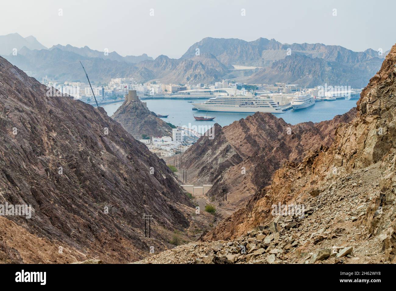 View of Muttrah port in Muscat, Oman Stock Photo - Alamy