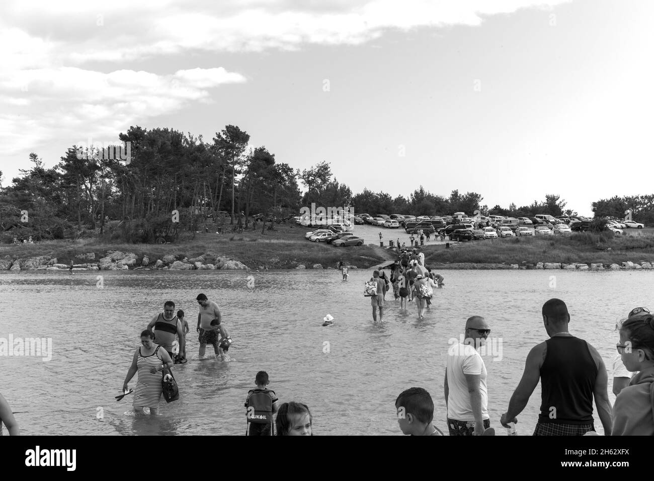 the queen's beach with peloid medicinal mud in nin town,the zadar ...