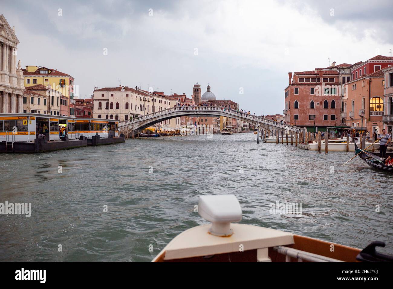 a trip down the grand canal in venice in a water taxi. the so-called ...