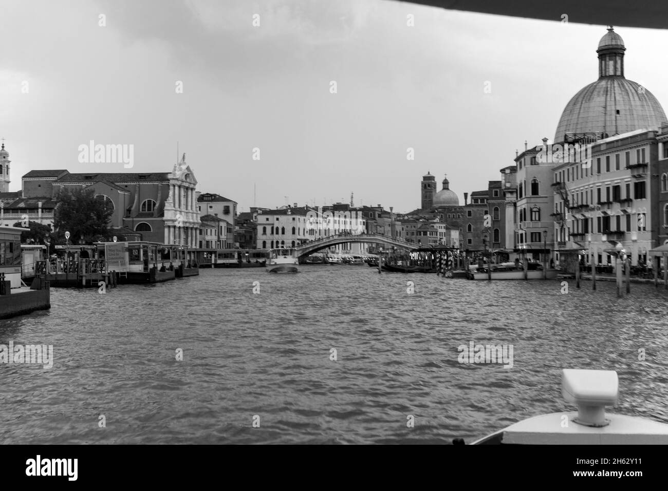 a trip down the grand canal in venice in a water taxi. the so-called ...