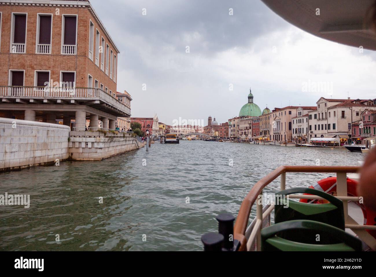 a trip down the grand canal in venice in a water taxi. the so-called ...