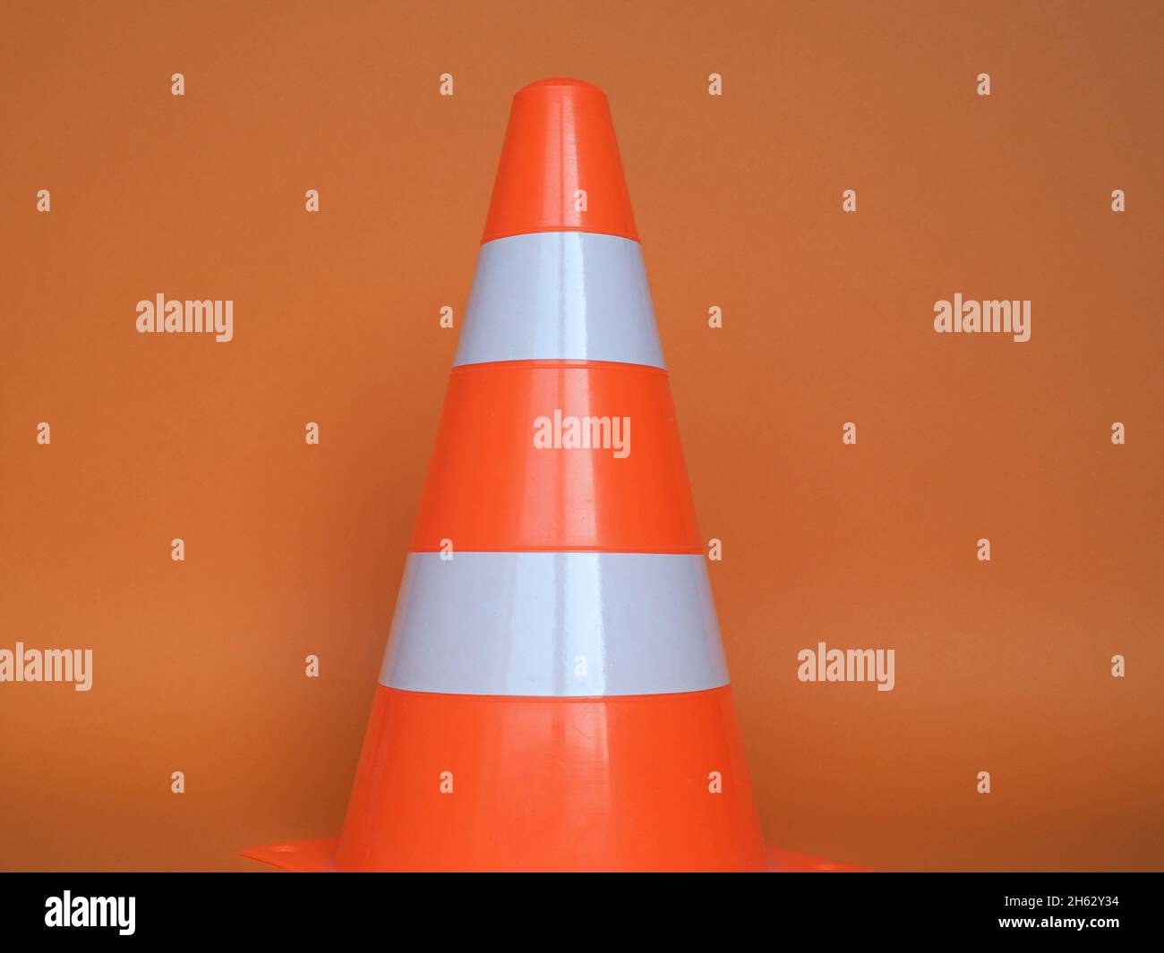traffic cone to mark road works or temporary obstruction traffic sign ...