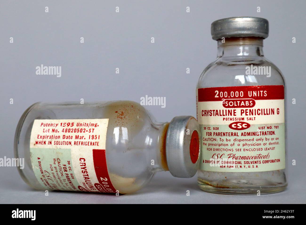 Vintage 1951 Vial of PENICILLIN G Produced by CSC Pharmaceuticals - New ...