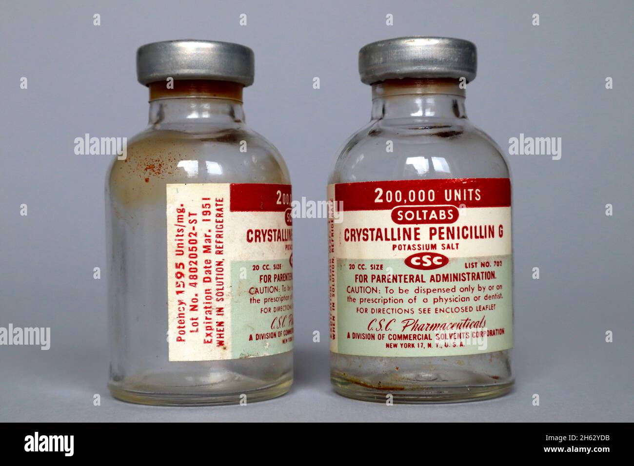 Vintage 1951 Vial of PENICILLIN G Produced by CSC Pharmaceuticals - New ...