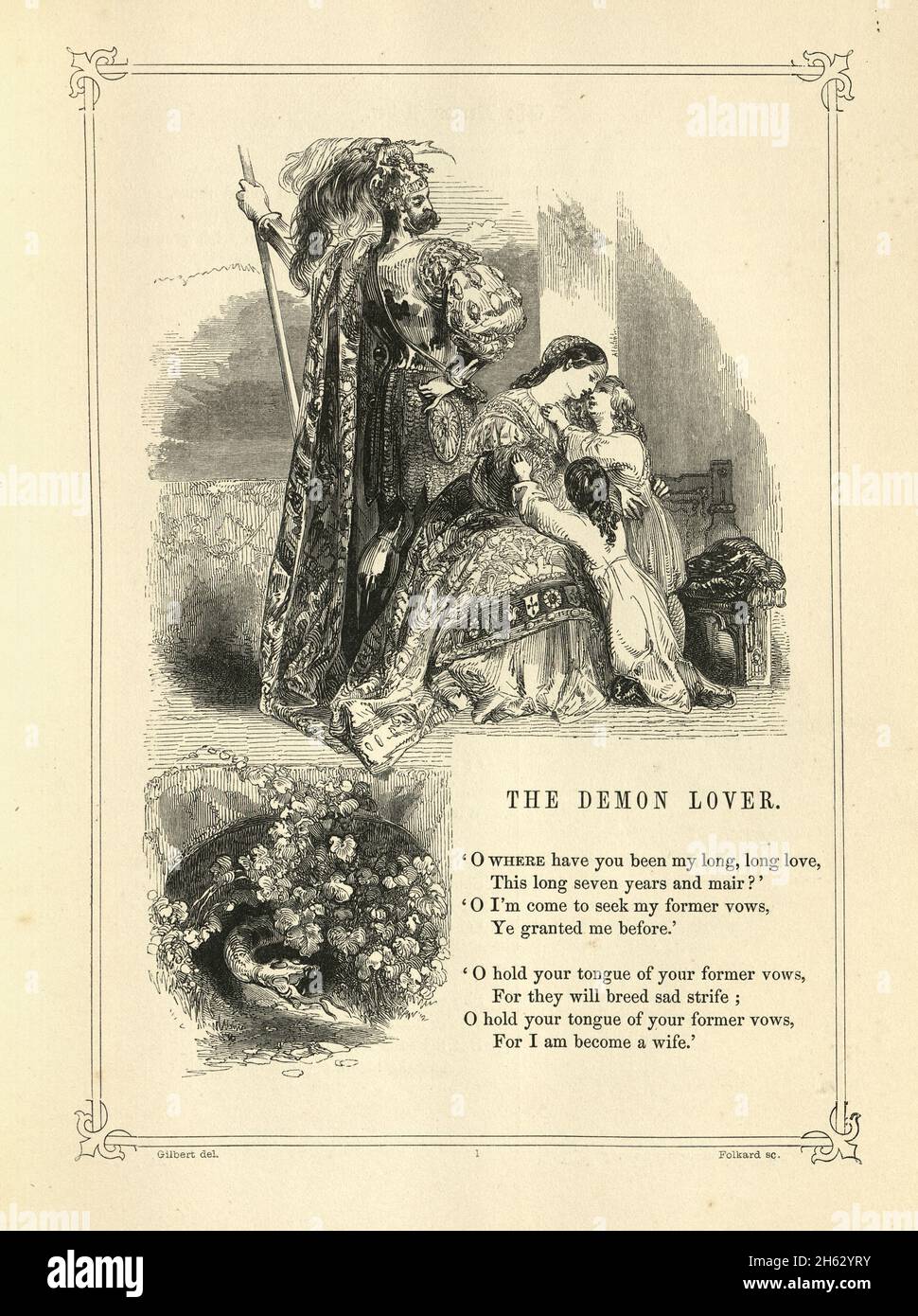 Book of British Ballads, The Daemon Lover, Demon, Victorian 19th ...