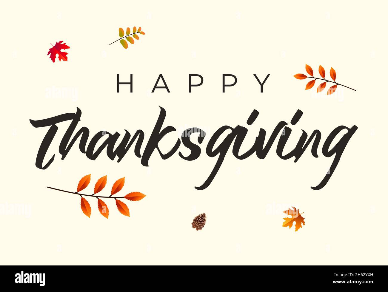 Minimalist Happy Thanksgiving Concept Background Wallpaper with Autumn ...