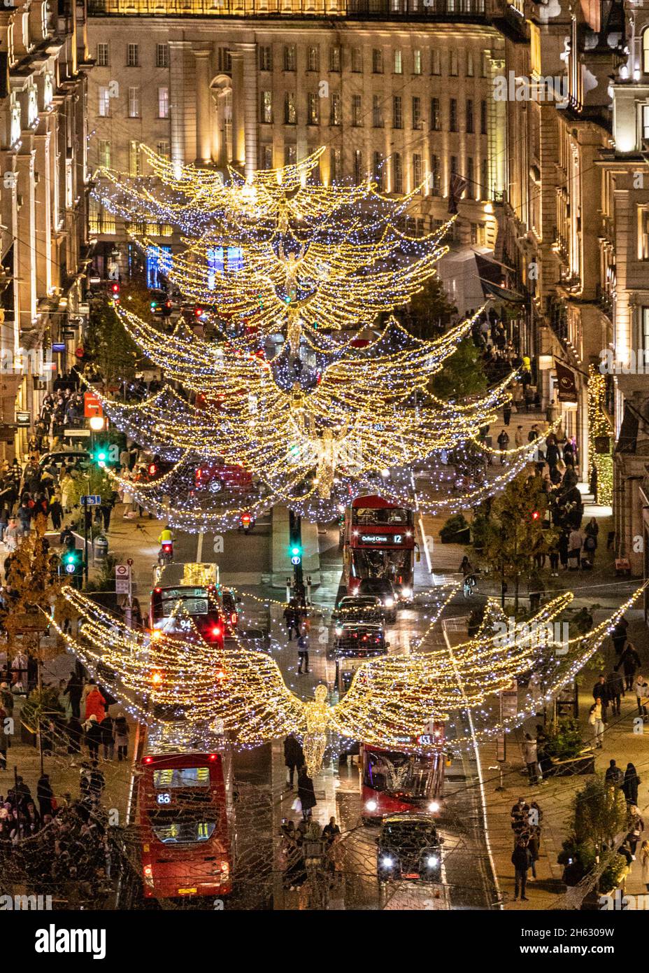 Regent Street, London, UK. 12th Nov, 2021. A bird's eye view of the ...