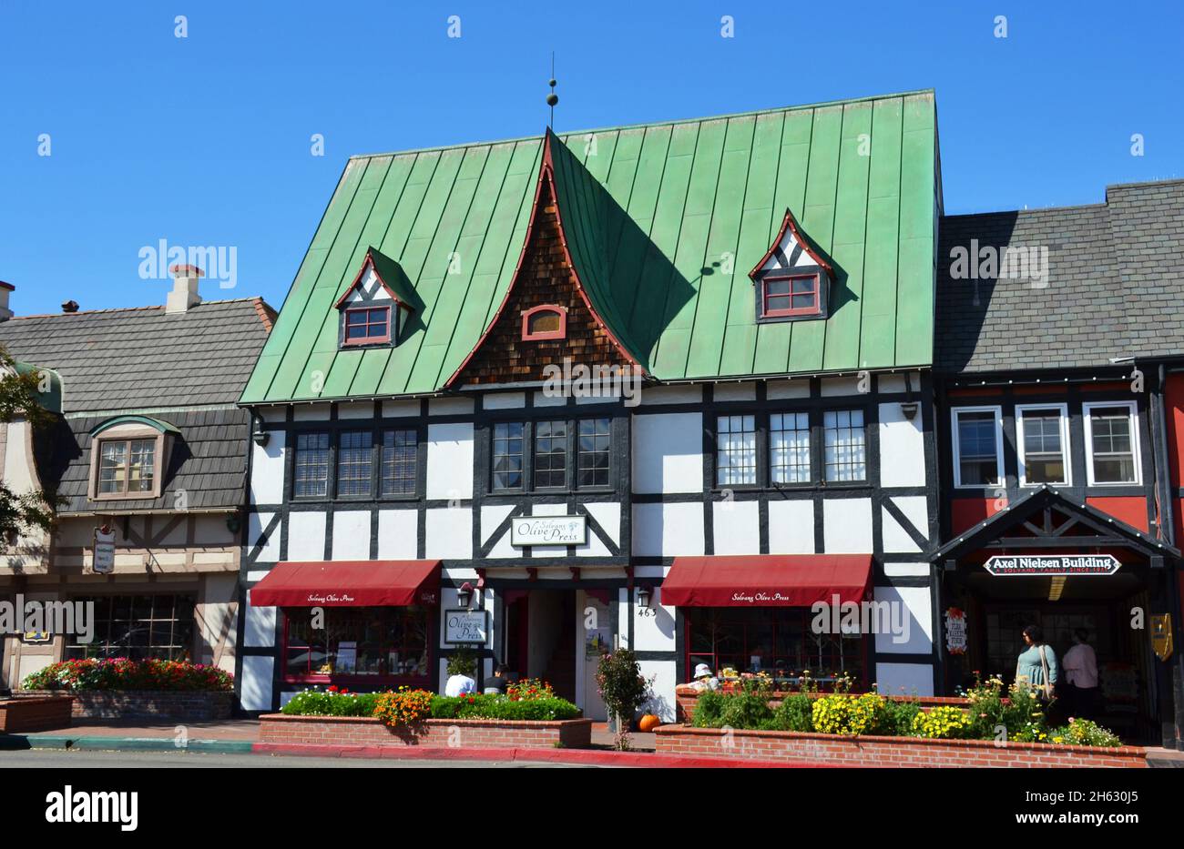 Solvang, California, USA - October 18, 2021: Beautiful houses and ...