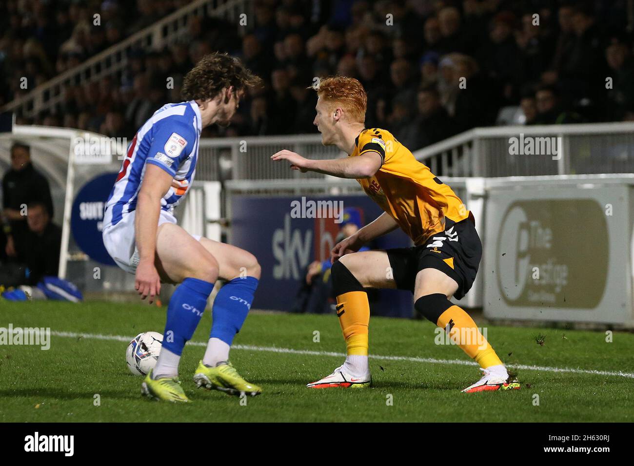 Hartlepool, UK. NOV 12TH Newport County's Ryan Haynes in action with ...