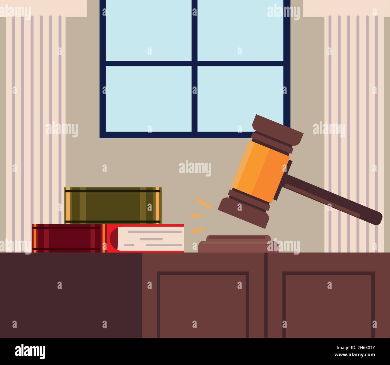 judge gavel and books Stock Vector Image & Art - Alamy