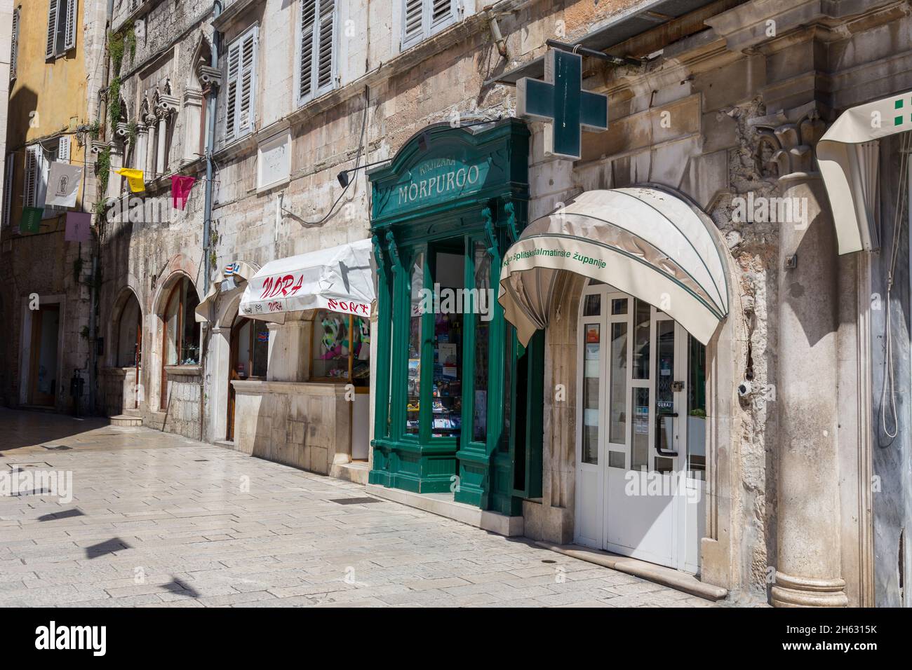 inside the walls of the historical center / old town of split in ...