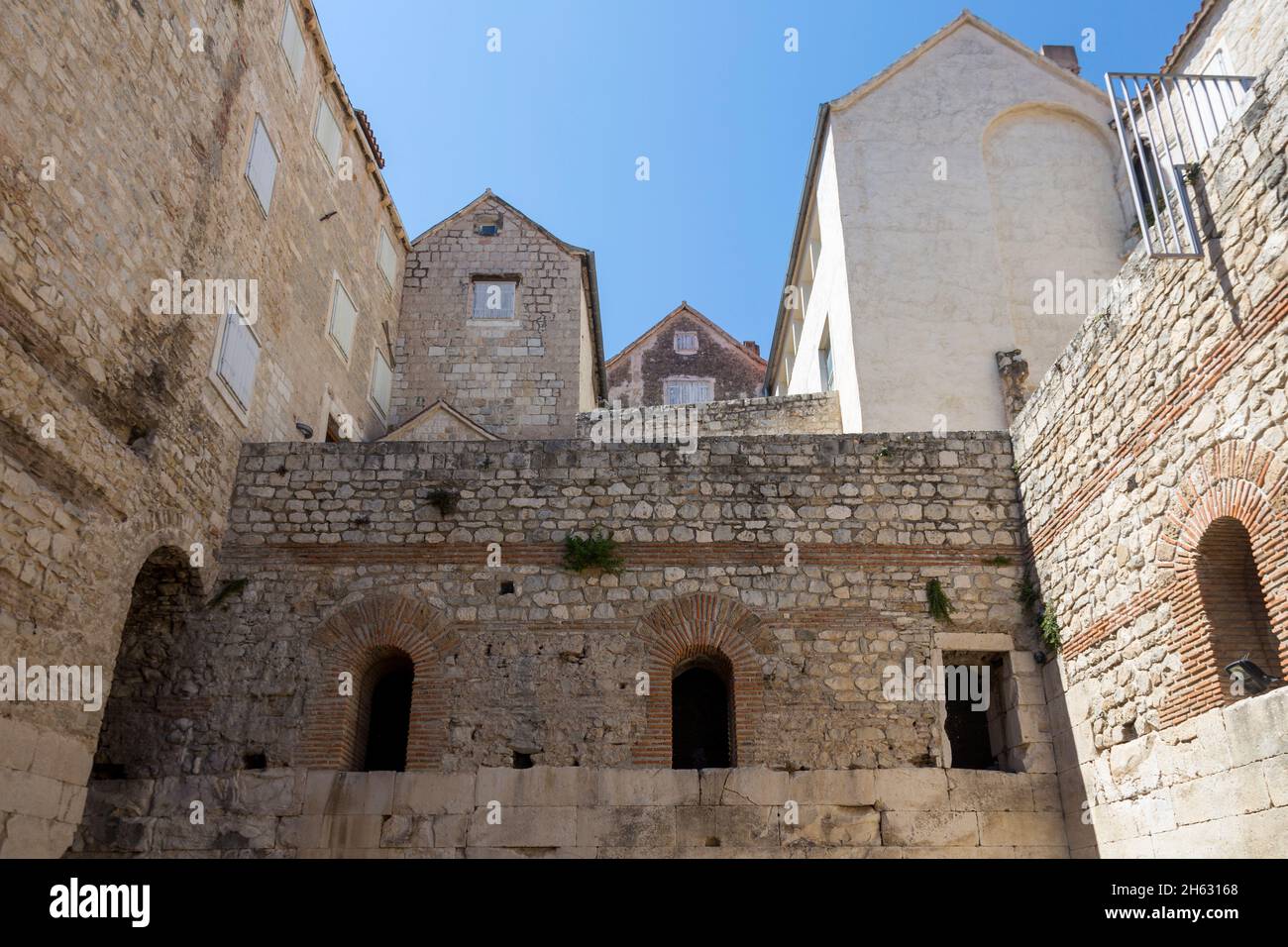 inside the walls of the historical center / old town of split in ...