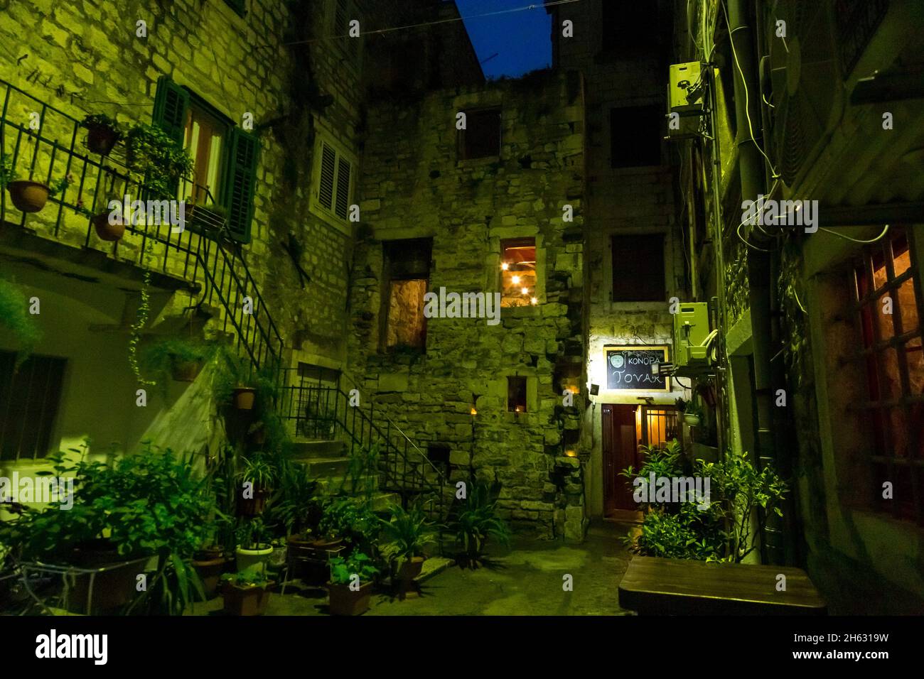 inside the walls of the historical center / old town of split in ...