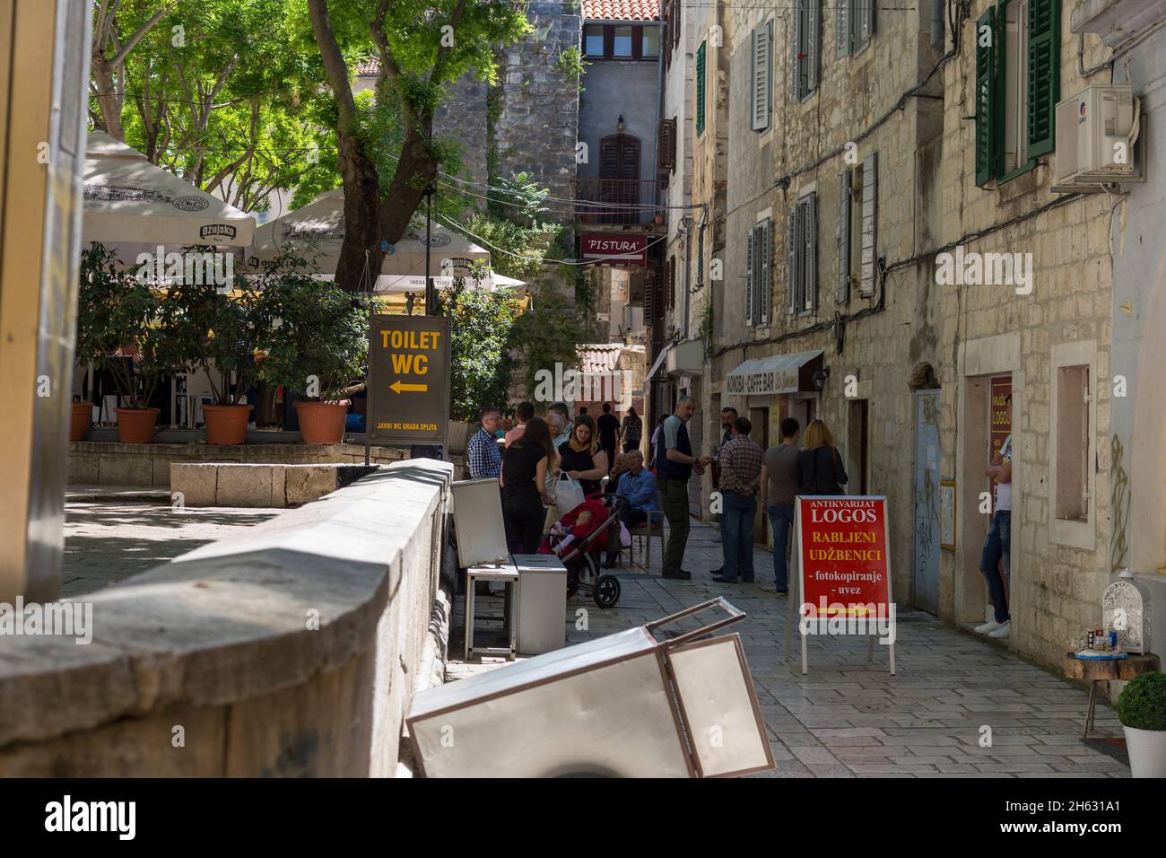 inside the walls of the historical center / old town of split in ...