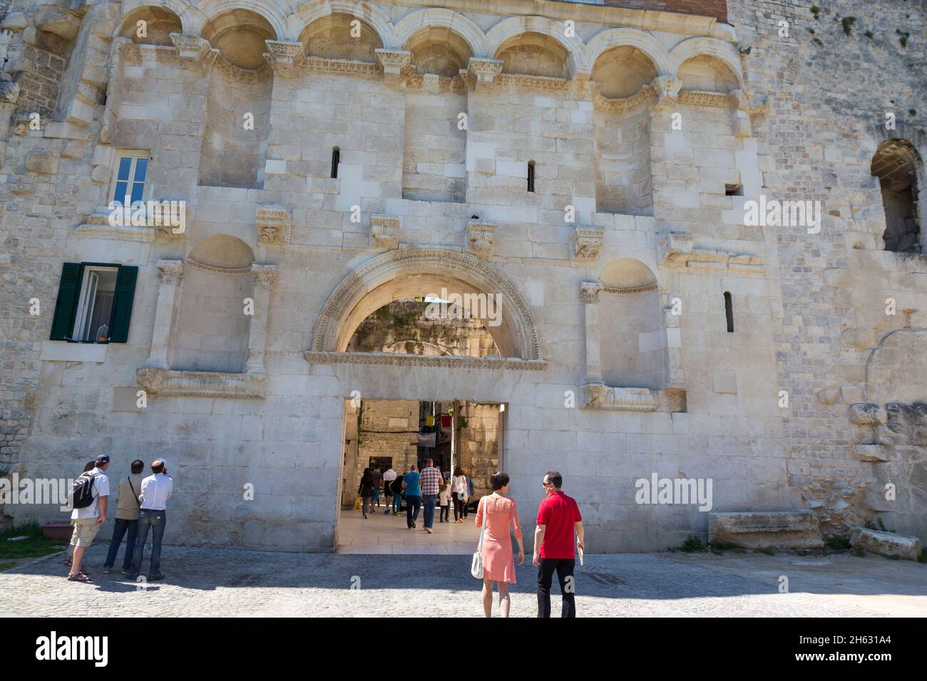 inside the walls of the historical center / old town of split in ...