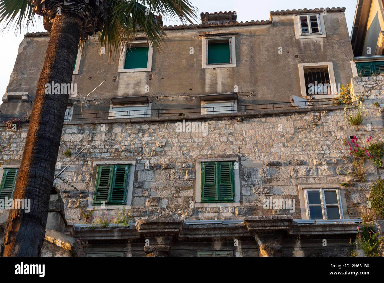 inside the walls of the historical center / old town of split in ...