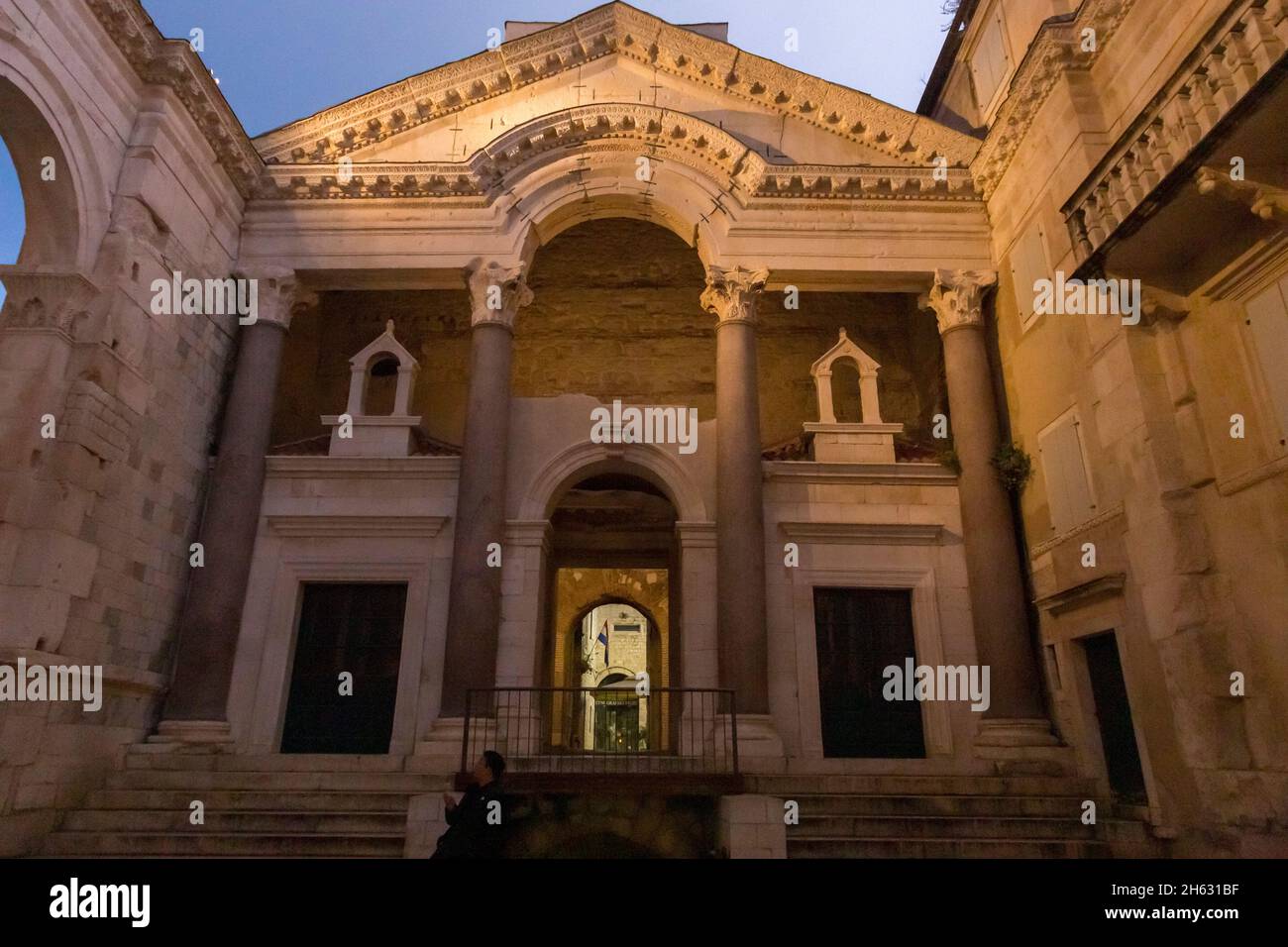 inside the walls of the historical center / old town of split in ...