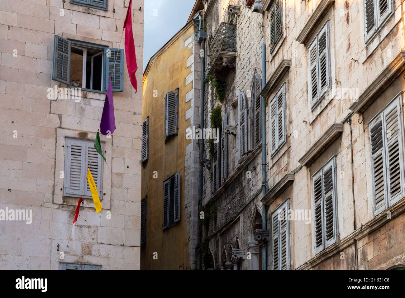 inside the walls of the historical center / old town of split in ...