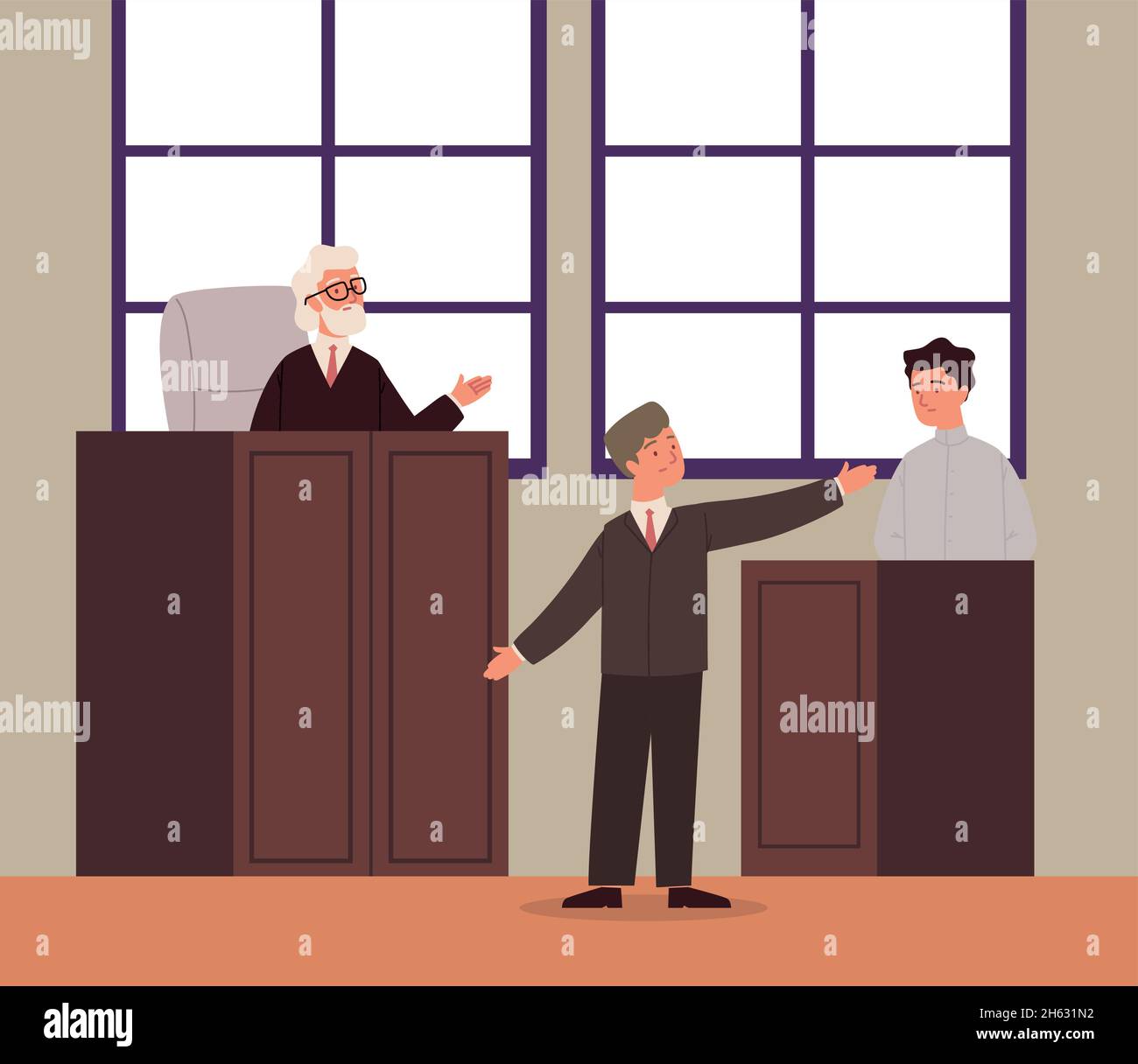 Lawyer talking to his client Stock Vector Images - Alamy