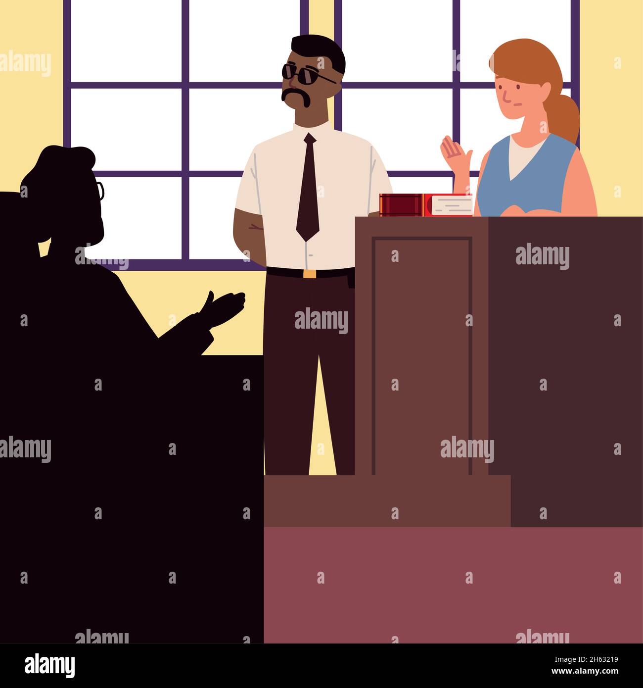 Witness stand in court Stock Vector Images - Alamy