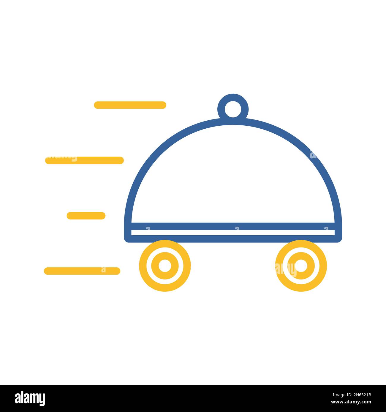 Food delivery with dish vector isolated icon. Delivery sign. Graph ...