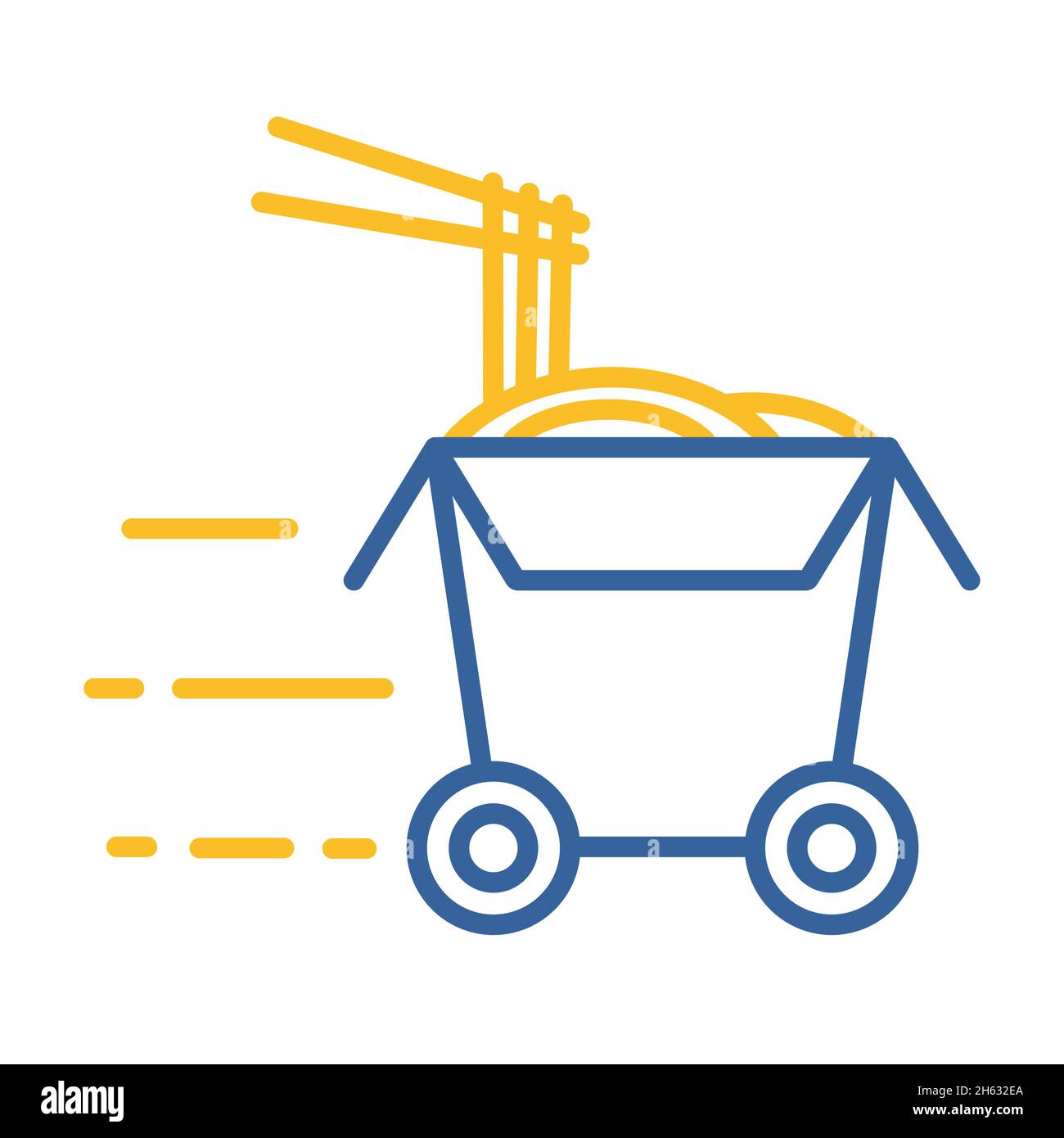Wheeled wok box vector isolated icon. Delivery sign. Graph symbol for ...