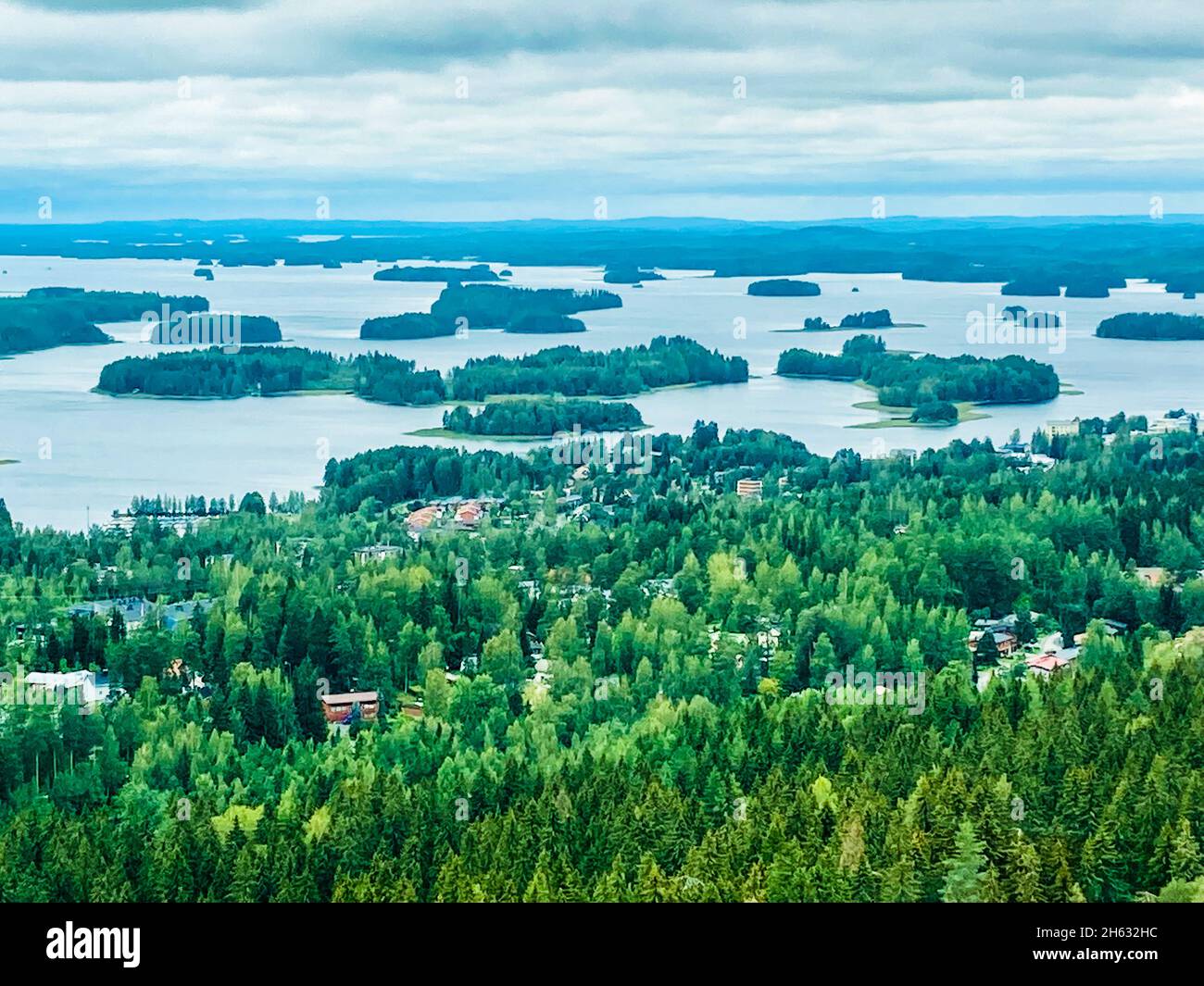 View over the landscape with lakes in Finland Stock Photo - Alamy