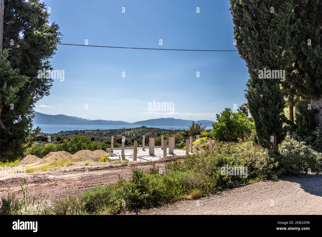 the ocean in greece Stock Photo - Alamy