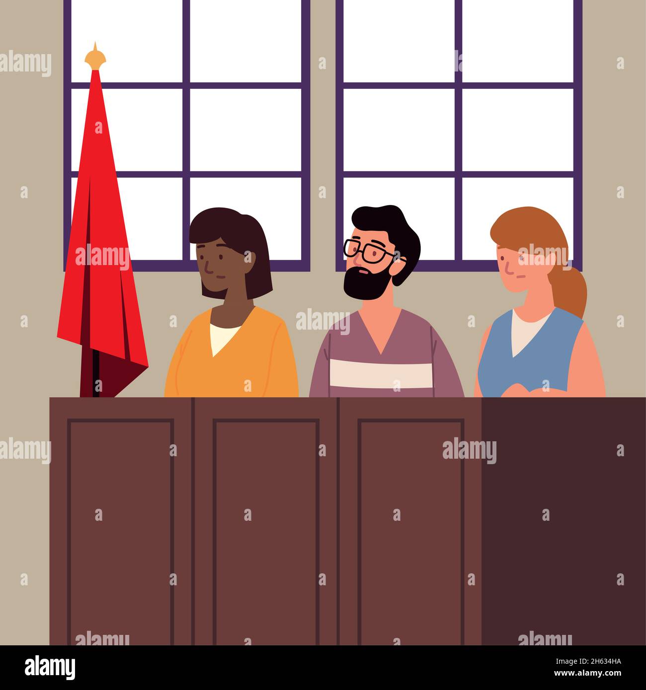 Public trial courtroom Stock Vector Images - Alamy