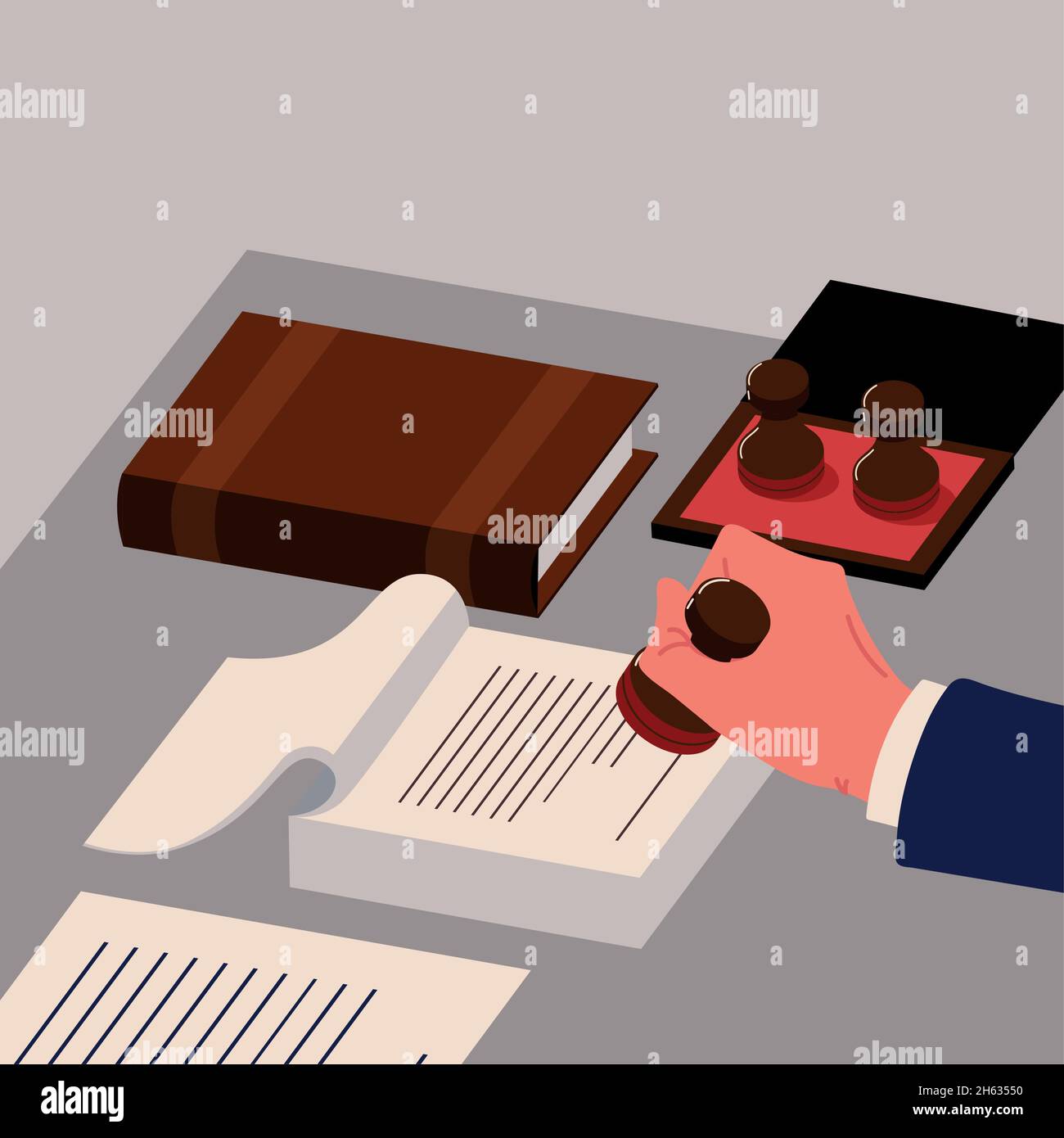 Notary stamping Stock Vector Images - Alamy