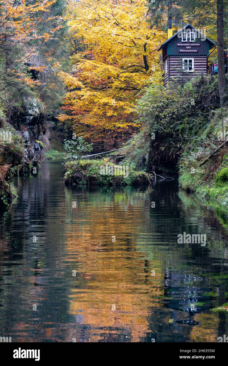 Edmundsklamm Elbsandsteingebirge böhmische Schweiz Stock Photo - Alamy