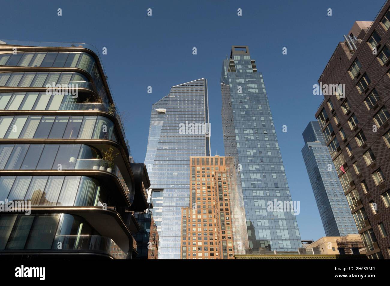 Modern Buildings on the High Line and Hudson Yards, 2021, NYC, USA ...