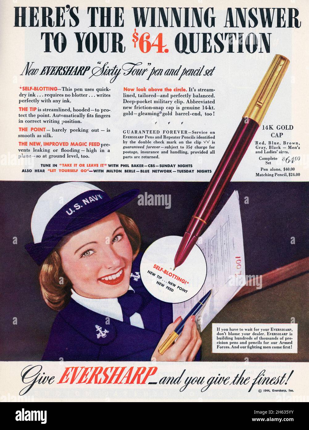 29 May 1944 "Time" newsmagazine issue advertisement, USA Stock Photo ...