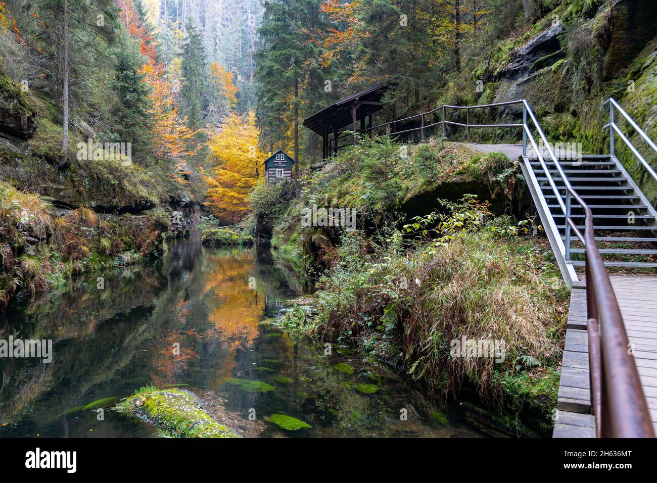 Edmundsklamm Elbsandsteingebirge böhmische Schweiz Stock Photo - Alamy