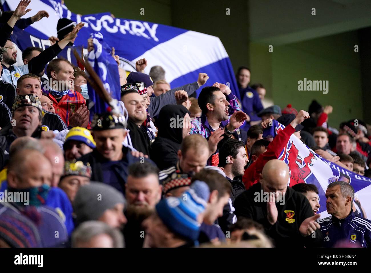 Scotland fans celebrate in the stands at the end of the FIFA World Cup ...
